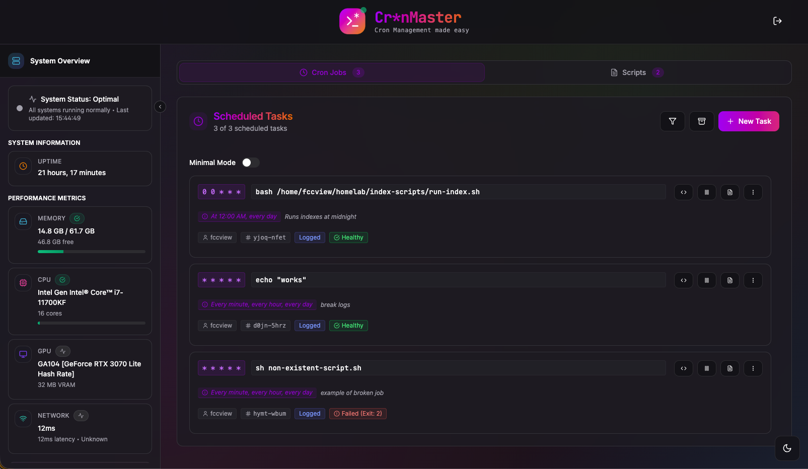 Cronmaster: Self-Hosted Cron Control with a Clean UI